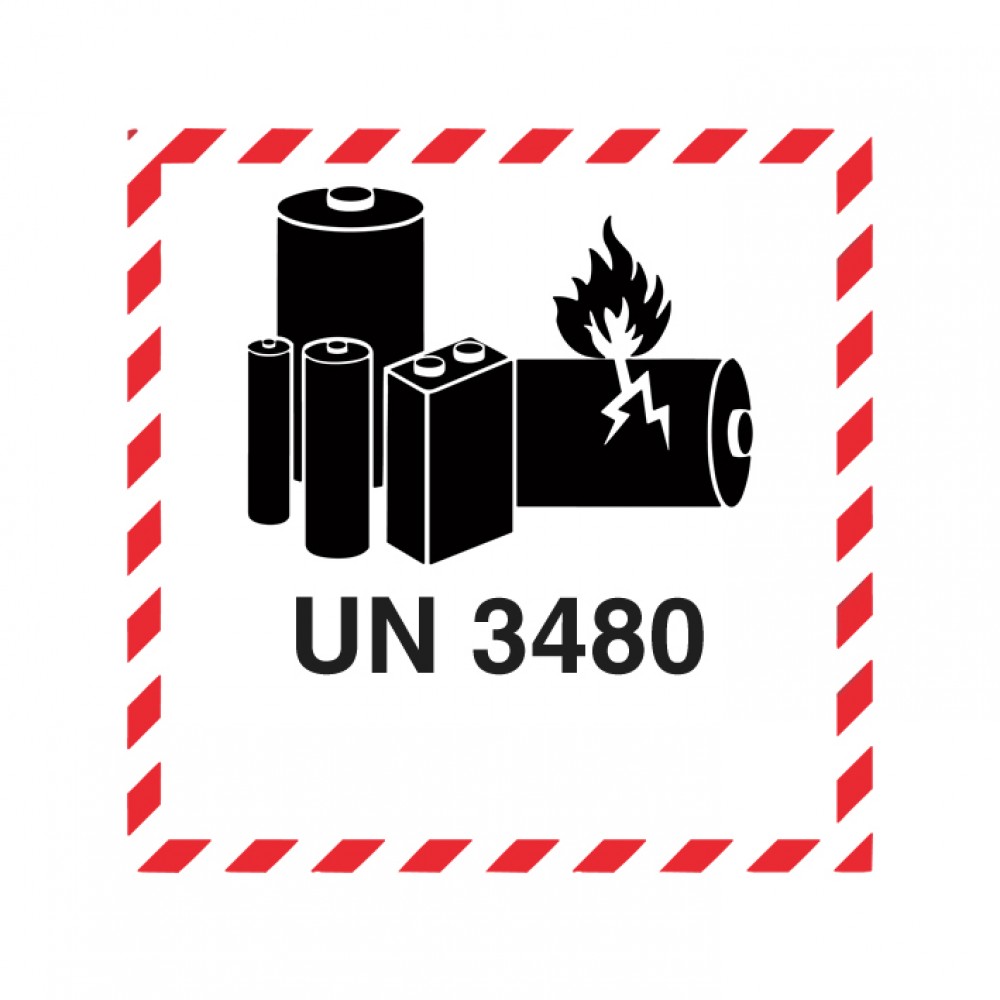 Marca Etiqueta rótulo de Batería de Litio UN 3480